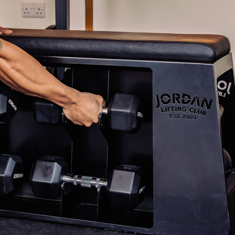 JORDAN Lifting Club HIIT Bench And Hex Dumbbell Storage